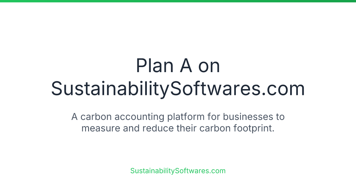 Plan A - Sustainability Software