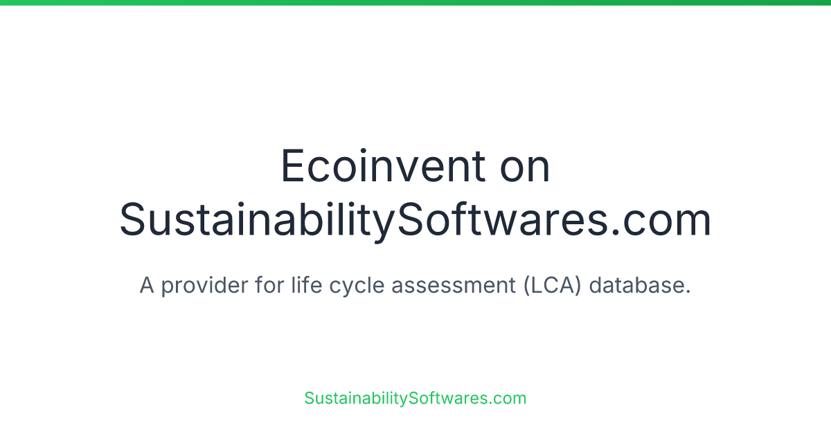 Ecoinvent - Sustainability Software