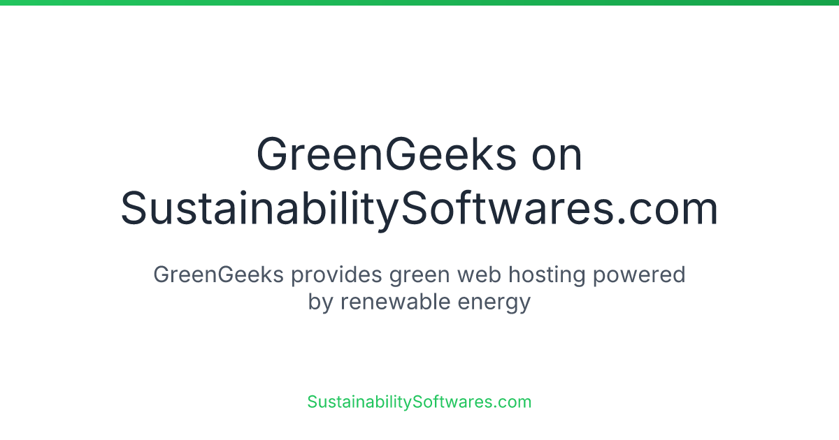 GreenGeeks - Sustainability Software