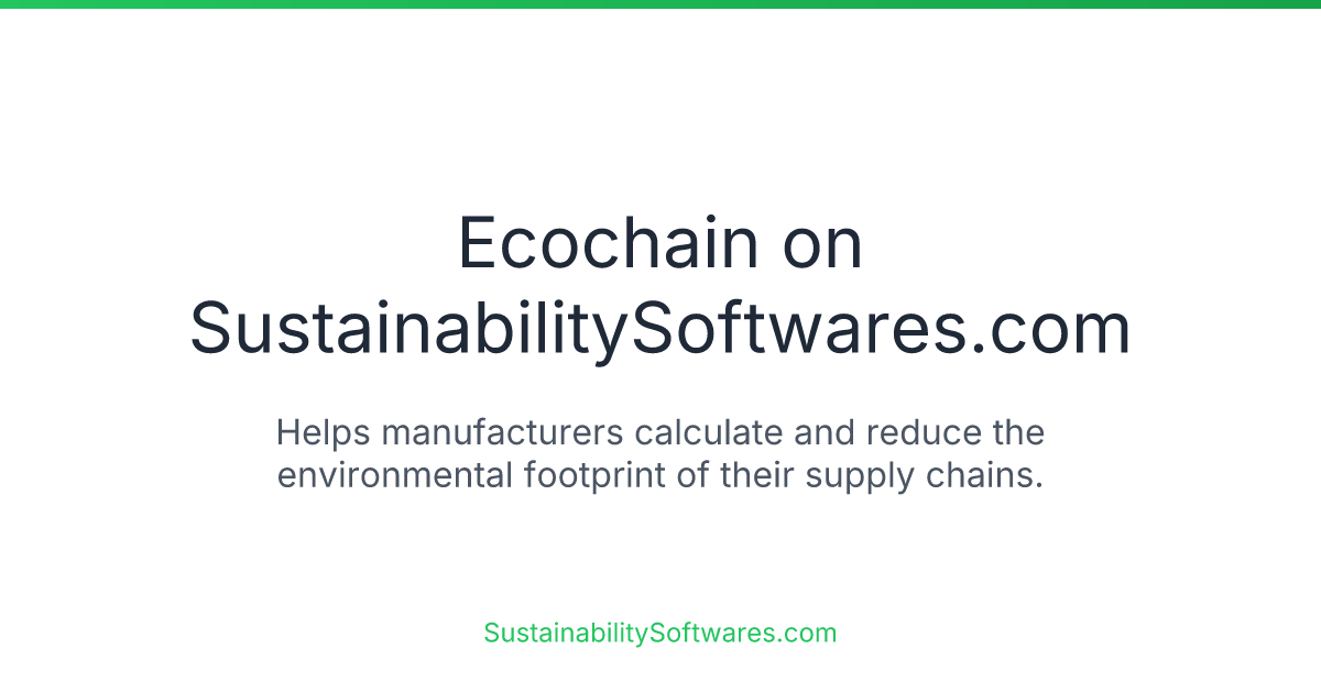 Ecochain - Sustainability Software