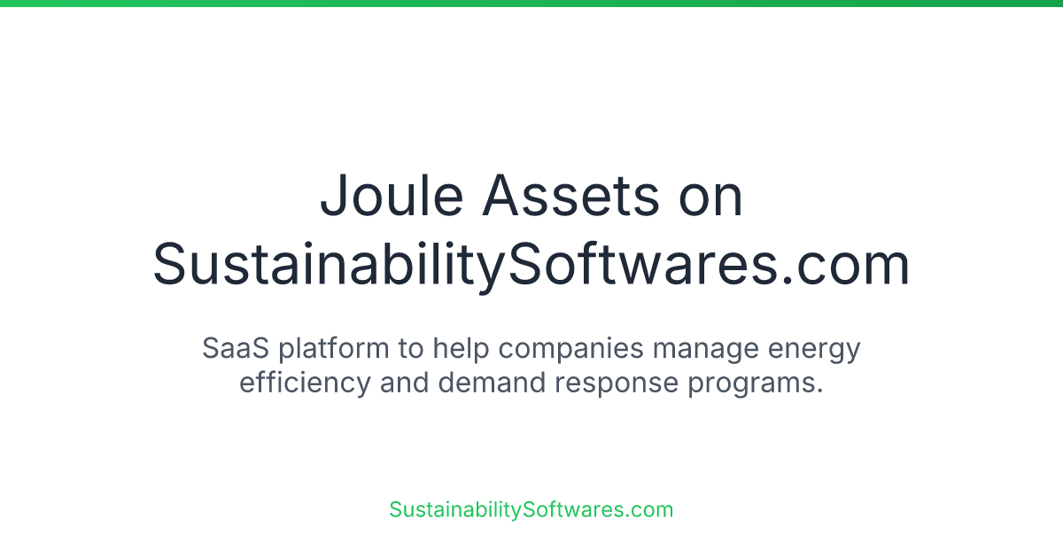 Joule Assets - Sustainability Software