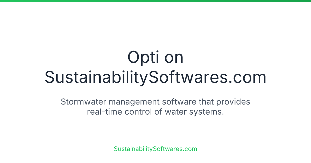 Opti - Sustainability Software