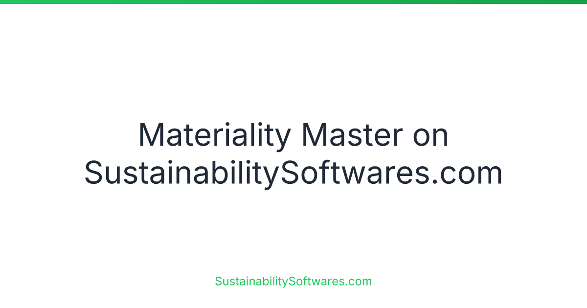 Materiality Master - Sustainability Software