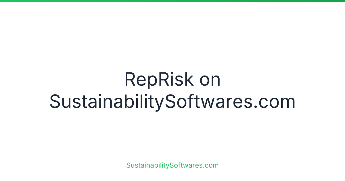 RepRisk - Sustainability Software