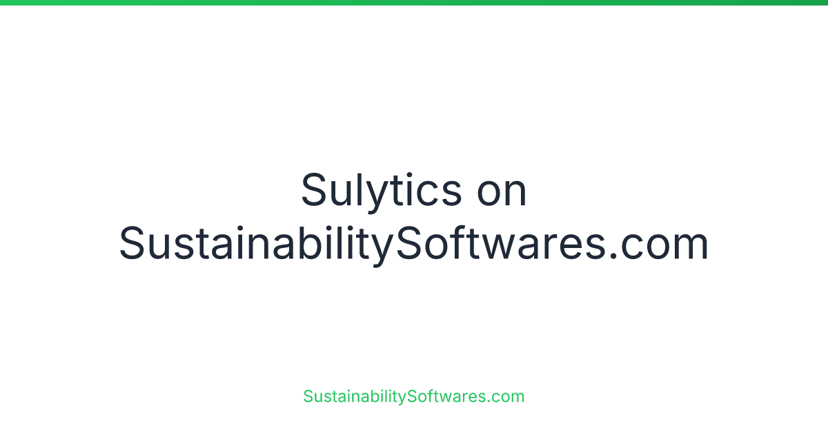 Sulytics - Sustainability Software